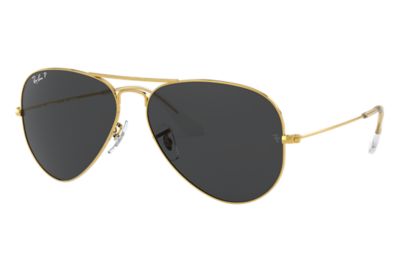 Ray-Ban Aviator Classic RB3025 Gold - Metal - Black Polarized Lenses ...
